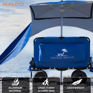 Beach Canopy Umbrella | Canopy Awning Tent for Outdoor Shade – Lounge Wagon