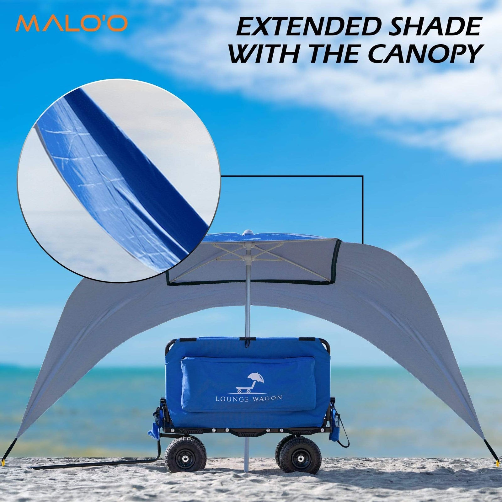 Beach Canopy Umbrella | Canopy Awning Tent for Outdoor Shade – Lounge Wagon