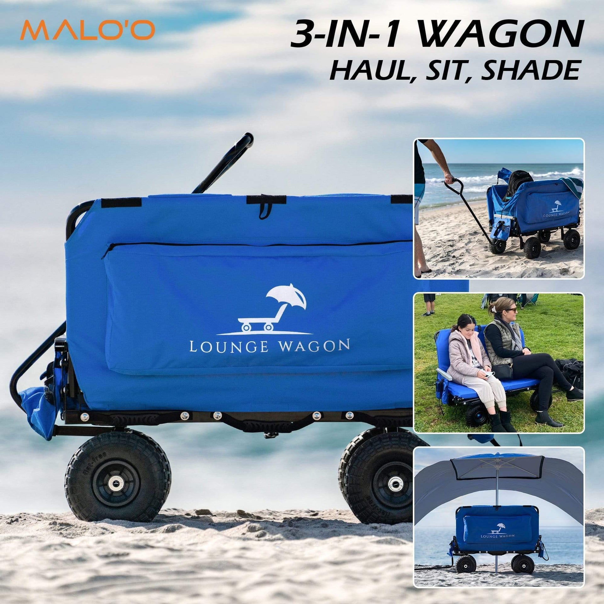 The Lounge Wagon | Portable Beach Trolley | Foldable Outdoor Wagon on Sale